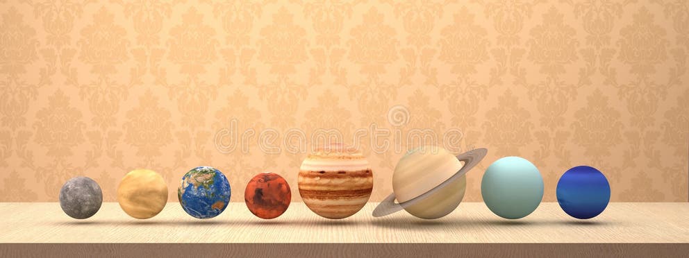 Solar System of Planets with Background. Stock Illustration ...