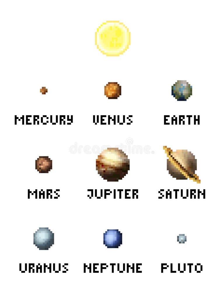 Pixel Art Solar System Stock Illustrations – 275 Pixel Art Solar System ...