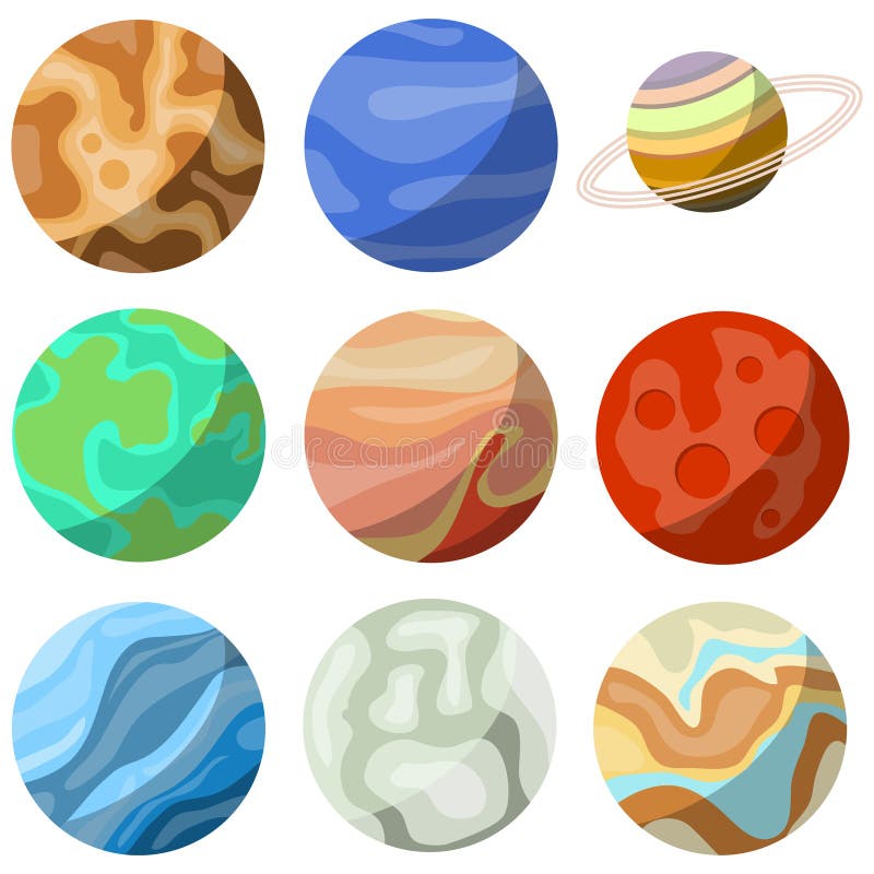 The Solar System, the Planets of the Solar System. Cartoon Vector ...