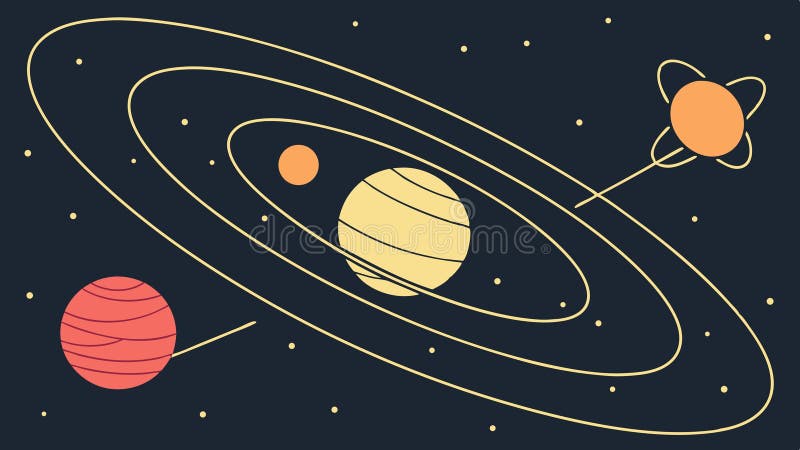 Solar System with Planets in Orbit Vector Illustration, Vector Design ...