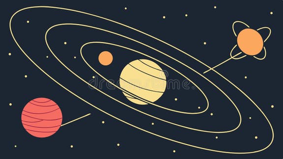 Solar System with Planets in Orbit Vector Illustration, Vector Design ...
