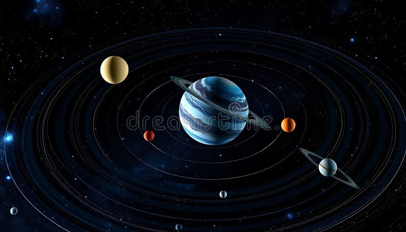 Solar System Planets with Orbits Design, Space and Science, Stock Photo ...