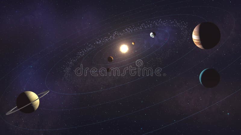Solar System with Planets and Orbits Stock Video - Video of orbiting ...