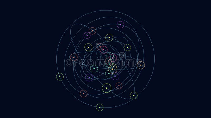 The Solar System Planets Orbits and Relative Positions in Colorful ...