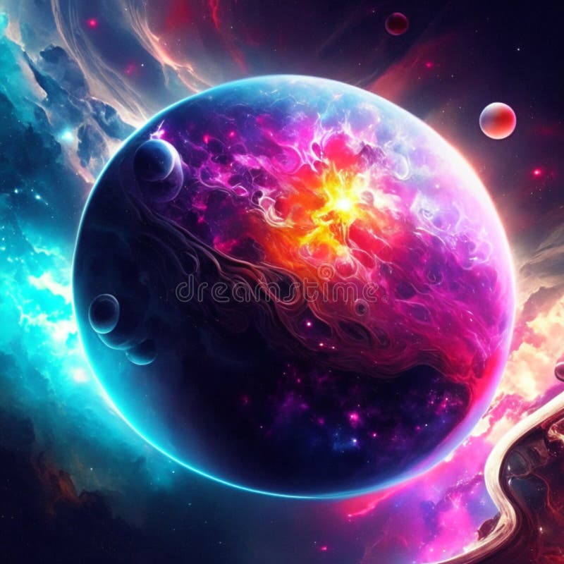 Planets in Outer Space. Planets in Solar System Stock Illustration ...
