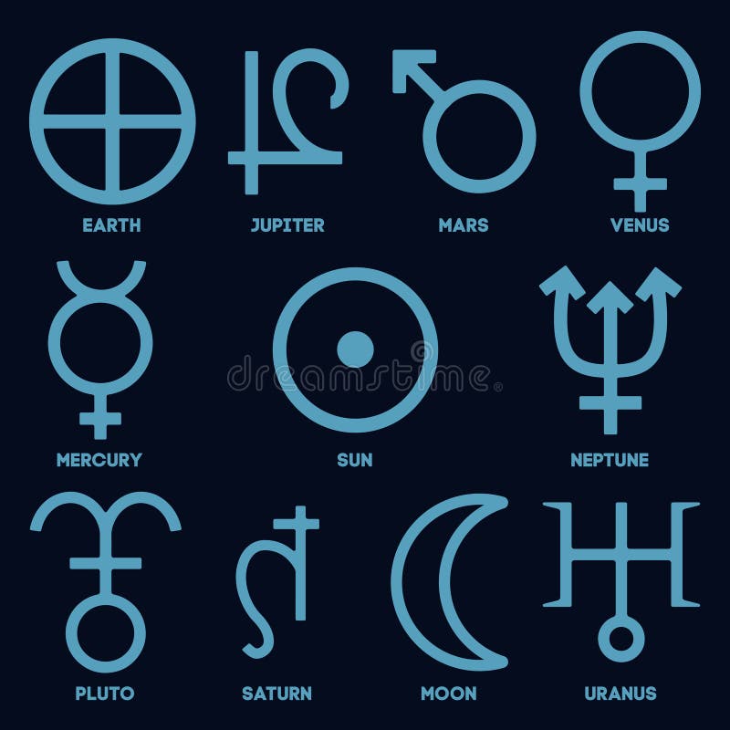 The Solar System Planets Outline Illustrations Stock Vector ...