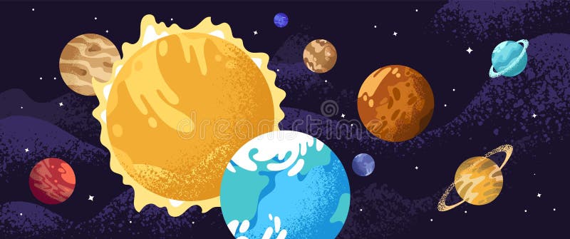 Solar System. Planets Rotation Around Sun in Outer Space, Universe ...
