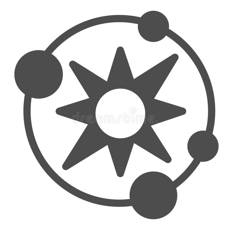 Solar System with Planets Solid Icon, Cosmos Concept. Vector Graphics ...