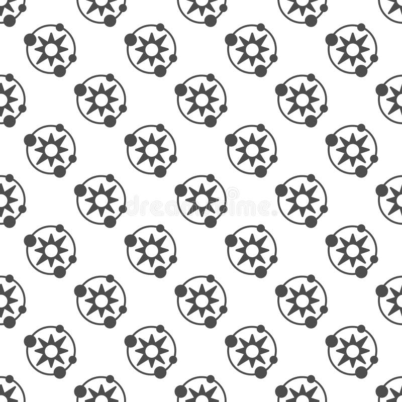 Solar System with Planets Solid Seamless Pattern, Cosmos Theme. Vector ...