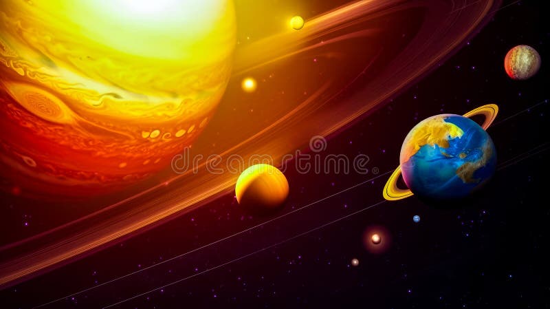 Solar System with Planets and Sun in the Background. Generative AI ...