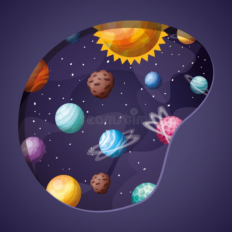Solar System Planets and Sun Design Vector Illustration Stock Vector ...