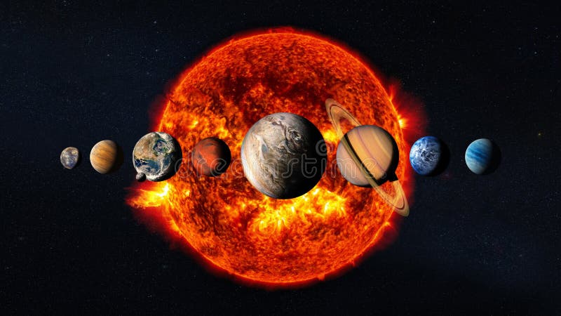 Solar System Planets with Sun and Stars. Elements of this Image ...