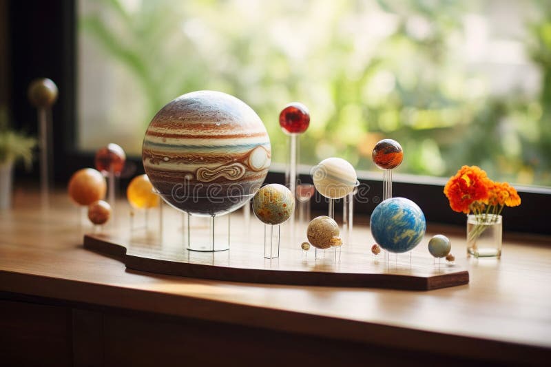 Solar System Planets on Table. Generative AI Stock Illustration ...