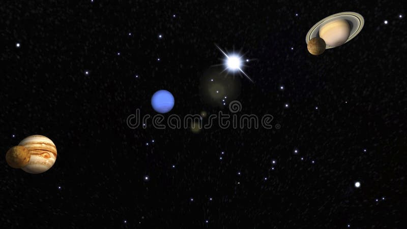 Planets in the Universe, Science Fiction Wallpaper. Stock Illustration ...