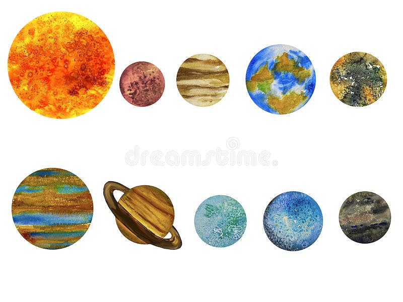 Solar System Planets on White Backdrop Stock Photo - Image of design ...