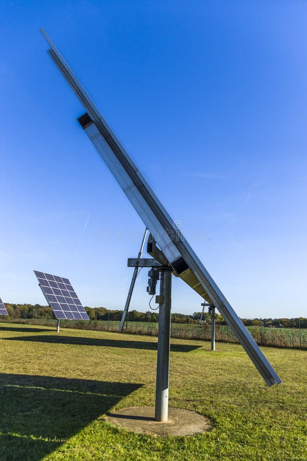 Solar System, Solar Power Plant with Trackable Elements in Sunshine ...