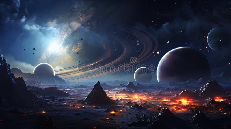 The Solar System S Most Breathtaking Views Stock Illustration ...