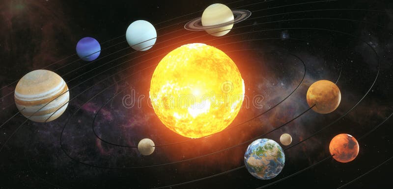 Solar System Scheme. the Sun with Orbits of Planets on the Universe ... Solar System Scheme. the Sun with Orbits of Planets on the Universe ...