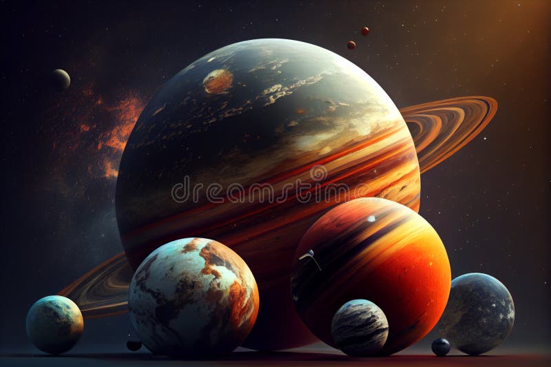 Solar System and Space Objects. AI Generated Stock Illustration ...