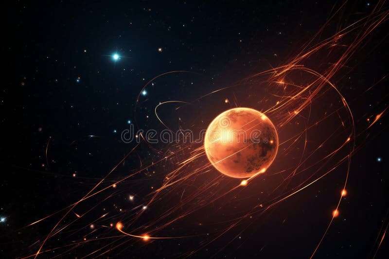 Solar System in Space with Planets, Stars and Galaxies Stock ...