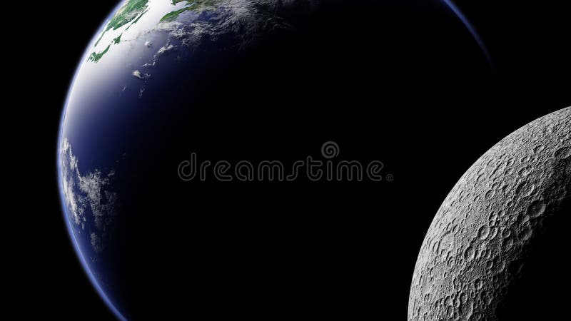 Planet Earth Behind the Moon Stock Image - Image of colony, celestial ...