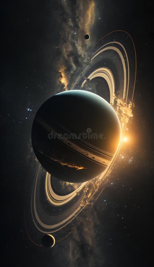 Solar System in Space with Stars and Nebula. 3D Rendering Stock ...