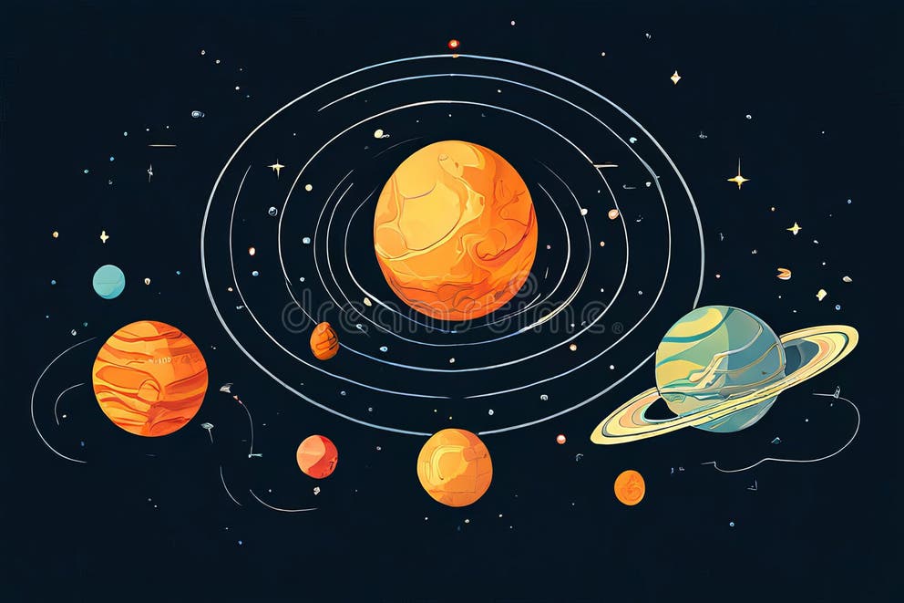 Solar System a Stylized Representation of the Solar System Stock ...