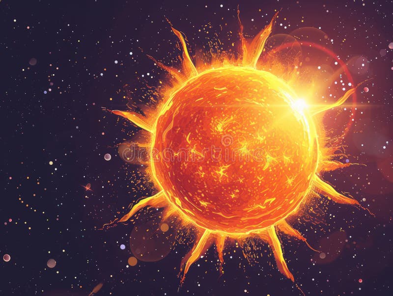 Solar System. Sun in Outer Space. Solar System Stock Illustration ...