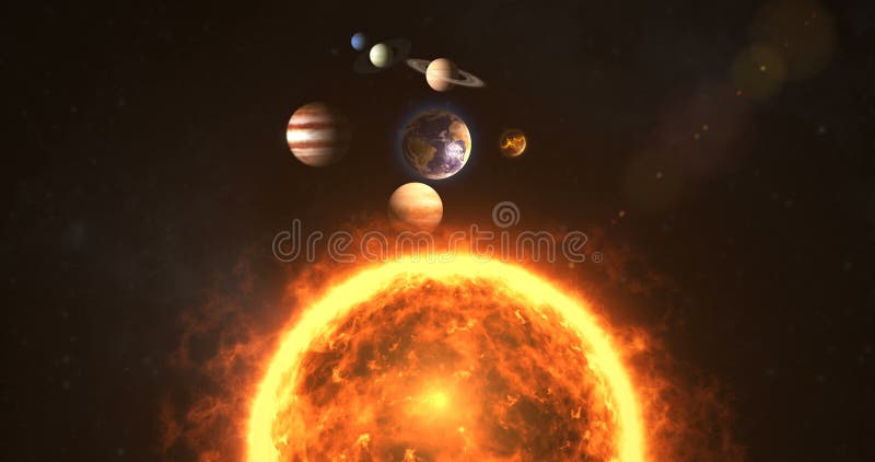 Solar System with Sun and Planets Stock Footage - Video of ...