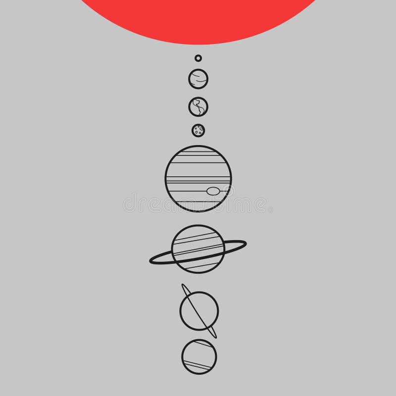 Minimalist Solar System Drawing