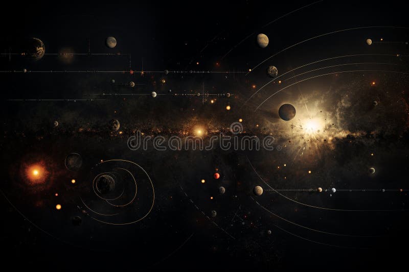Solar System Surreal and Abstract Background Stock Illustration ...