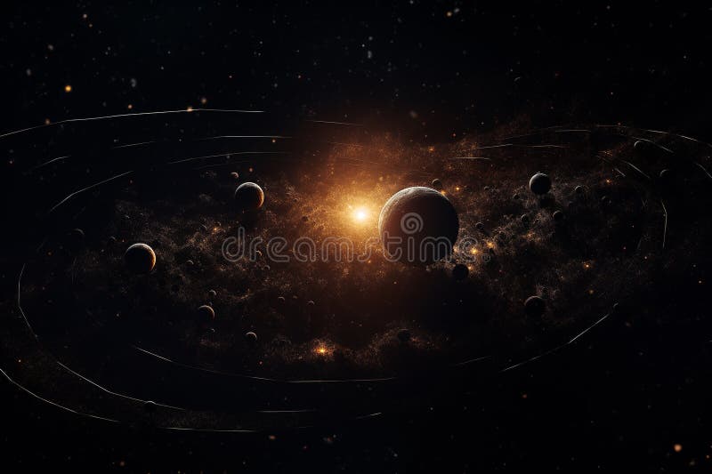 Solar System Surreal and Abstract Background Stock Illustration ...