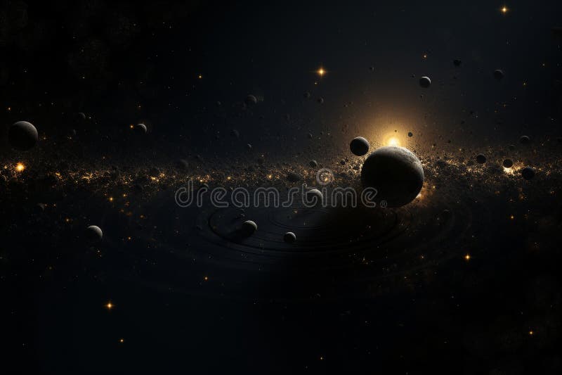 Solar System Surreal and Abstract Background Stock Illustration ...