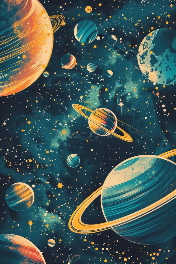 Solar System Universe Stars and Galaxy Space Planets Poster ...