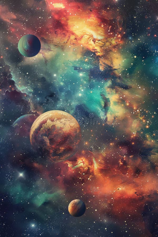 Solar System Universe Stars and Galaxy Space Planets Poster ...