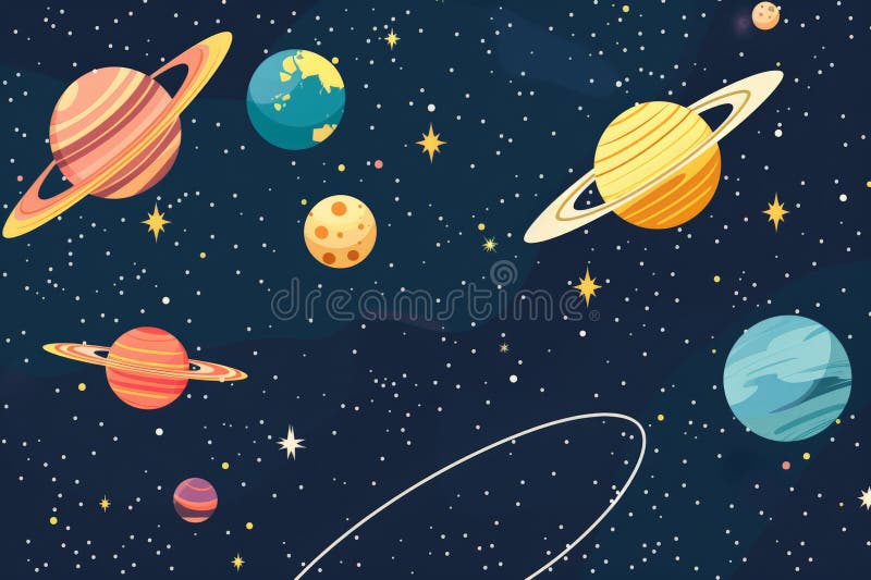 Solar System Universe Stars and Galaxy Space Planets Poster ...