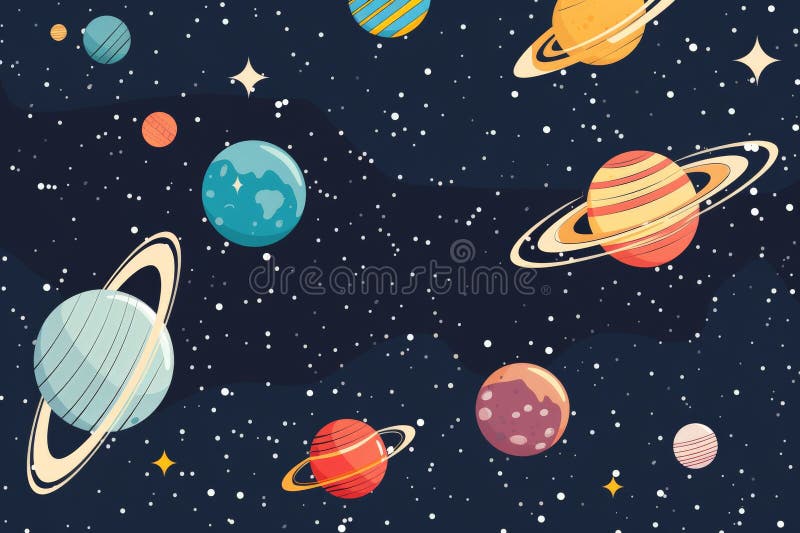 Solar System Universe Stars and Galaxy Space Planets Poster ...