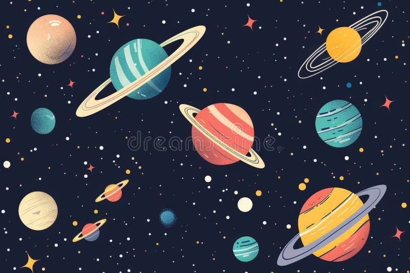 Solar System Universe Stars and Galaxy Space Planets Poster ...