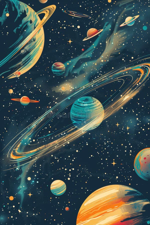 Solar System Universe Stars and Galaxy Space Planets Poster ...