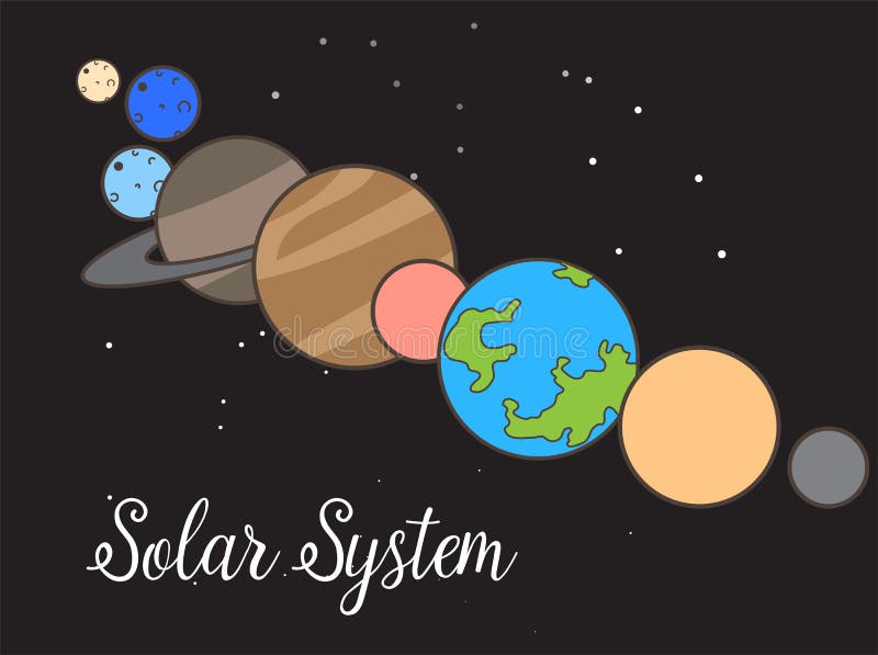 Solar System Vector Graphic Design Stock Illustration - Illustration of ...