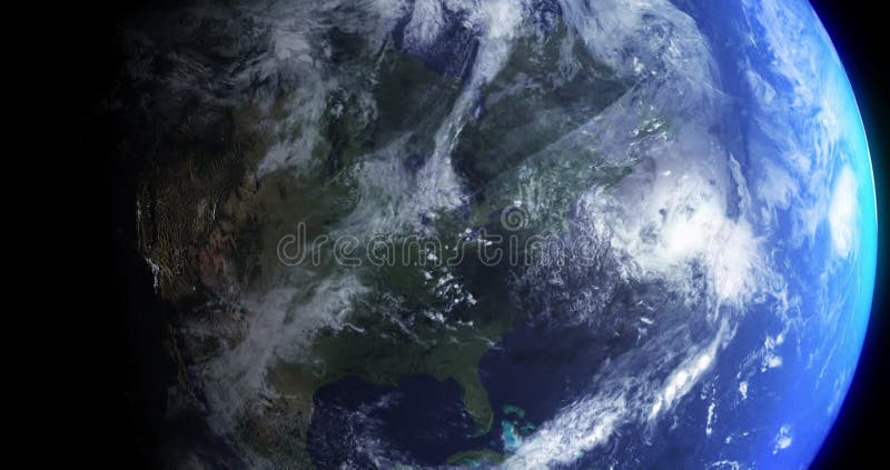 Solar System, World and Zoom of Earth in Space for Satellite, Network ...