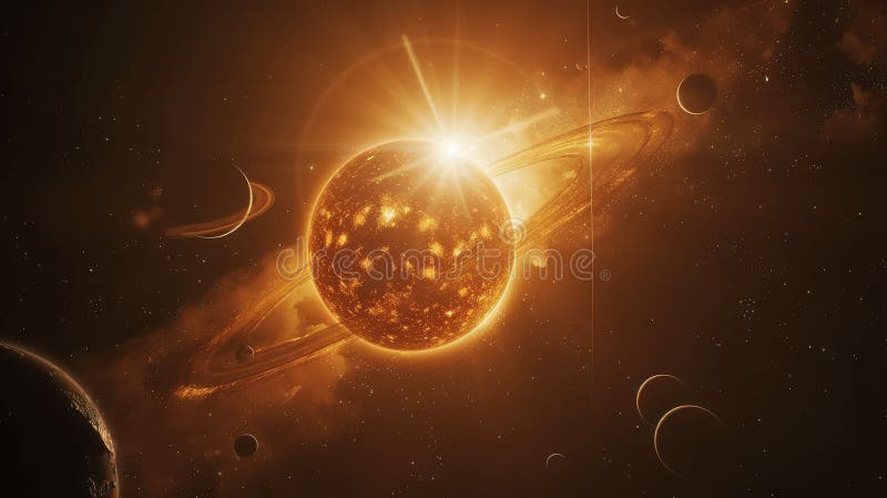 Solar Systems Center of Gravity the Sun Illuminating All Around it ...