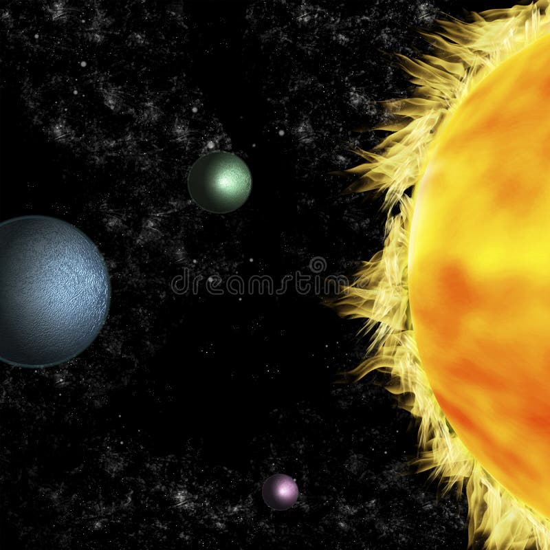 Planets On Orbits Around Sun. Solar System Stock Vector - Illustration ...