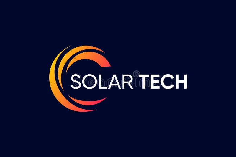 Solar Tech Logo Design with Modern Abstract Concept Stock Vector ...