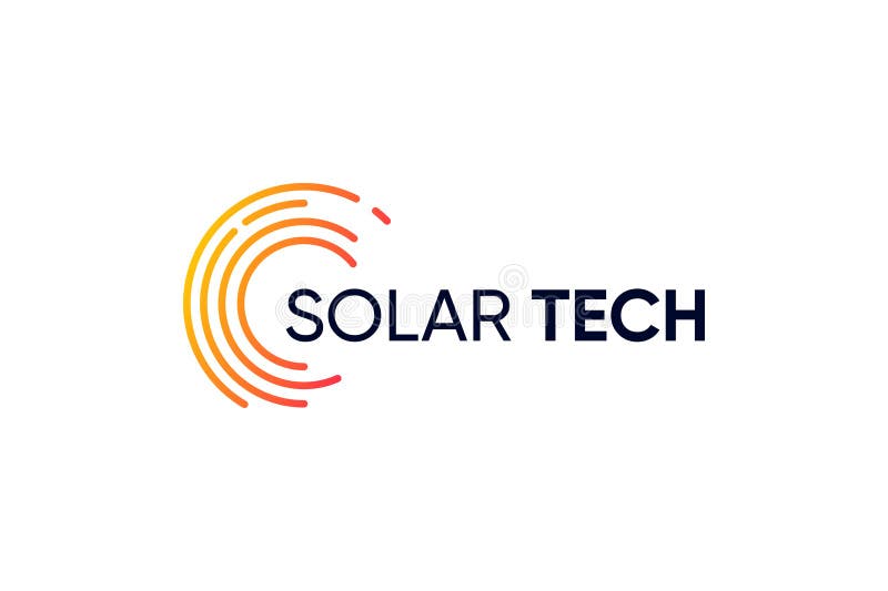 Solar Tech Logo Design with Modern Abstract Concept Stock Vector ...