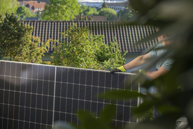 Solar Technology. Installation of Energy Light Modules in a House.Solar ...