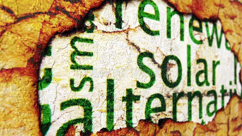 Solar text on grunge wall stock footage. Video of efficient - 194317510