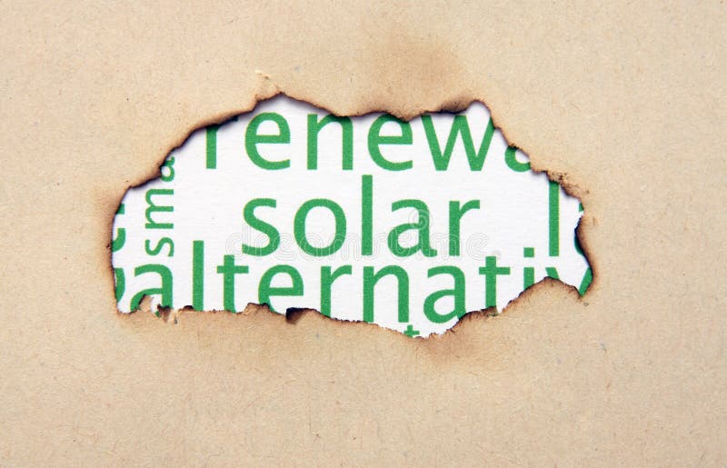 Solar text on paper hole stock illustration. Illustration of ...