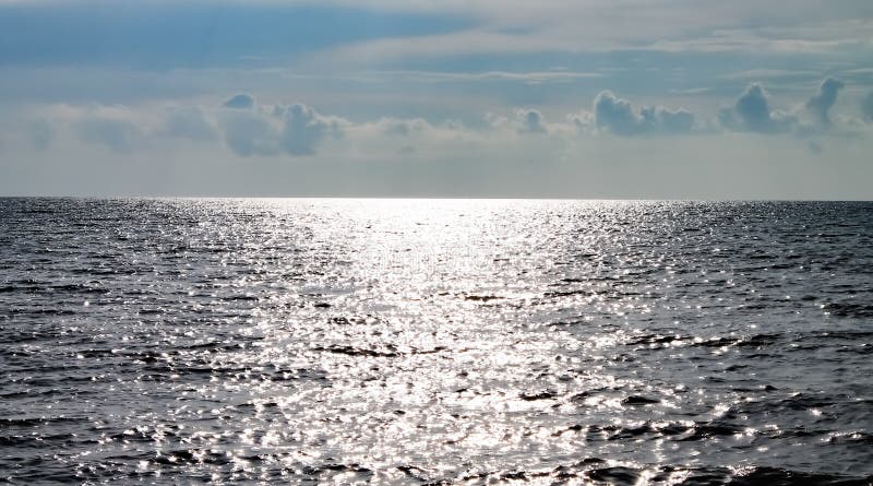 Solar Track on the Sea Surface. Reflection of Sunlight on the Water ...