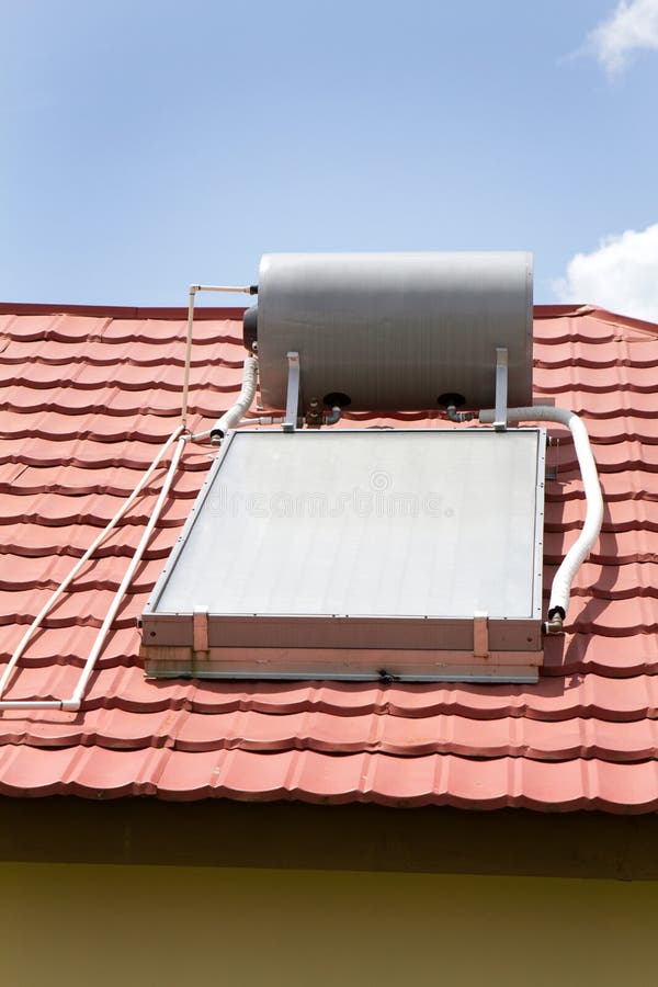 Solar water heating panel stock image. Image of global - 11969347